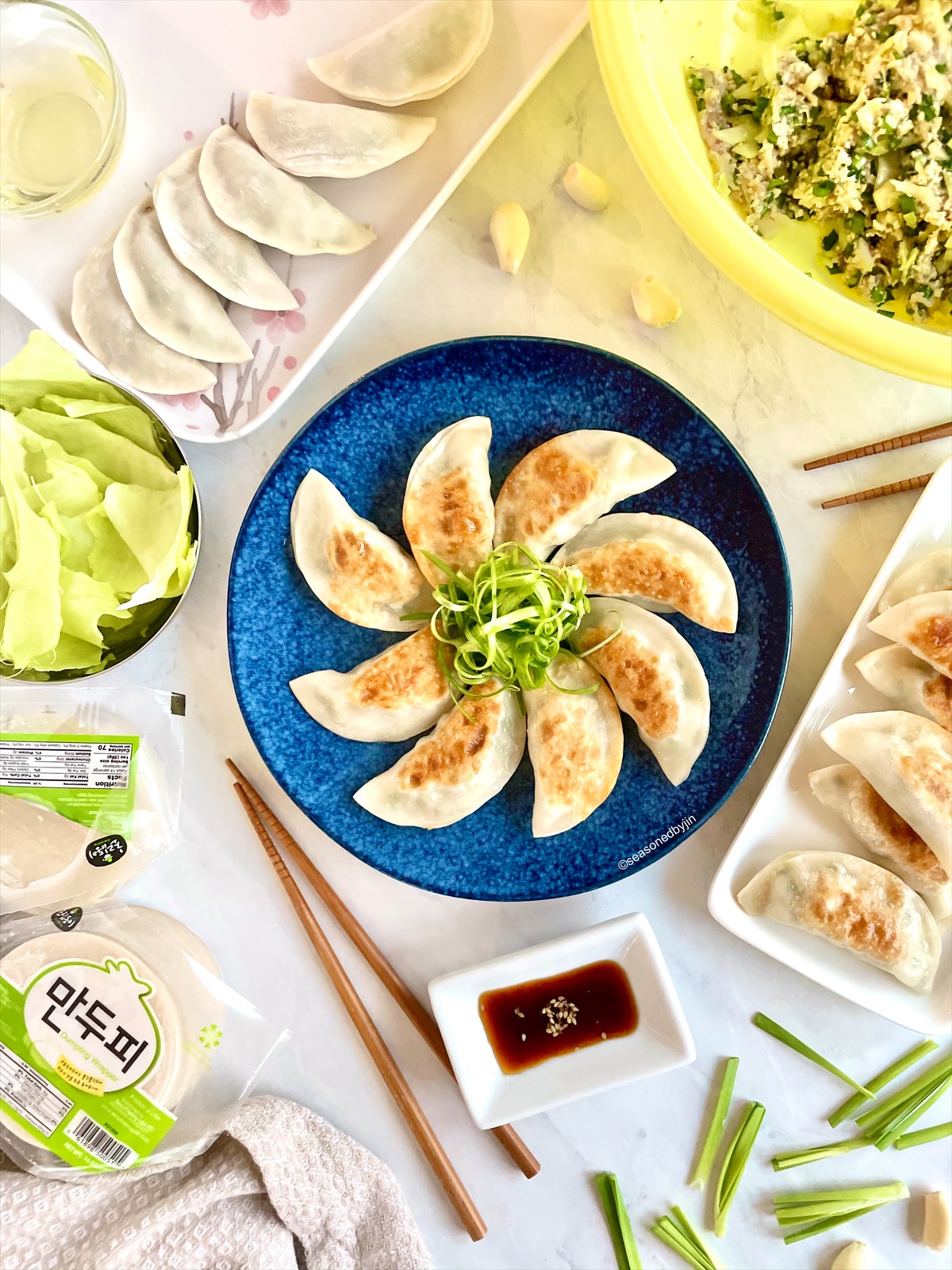 Korean Pan Fried Dumplings, Goon-Mandu ⋆ Seasoned by Jin