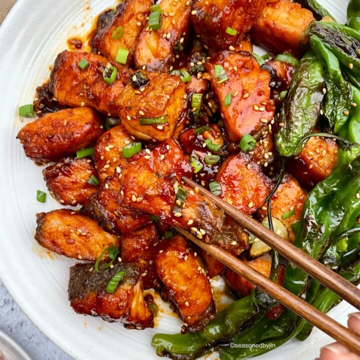 Spicy Salmon with Shishito Peppers ⋆ Seasoned by Jin