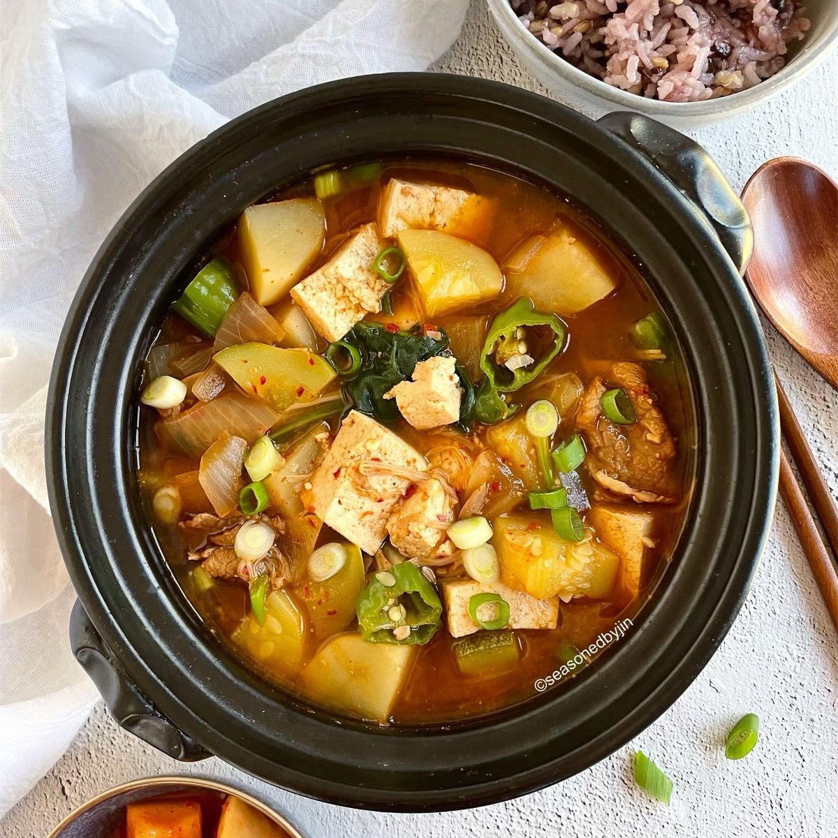 Soybean Paste Stew with Beef & Vegetables/Korean Doenjang Jjigae ⋆ ...
