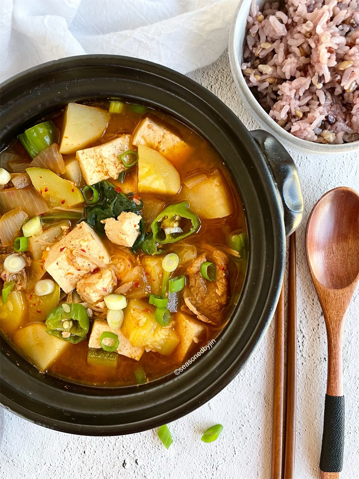 Soybean Paste Stew with Beef & Vegetables/Korean Doenjang Jjigae ⋆ ...